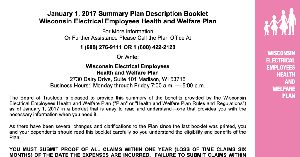 WEEBF Health & Welfare Plan Booklet – International Brotherhood of ...